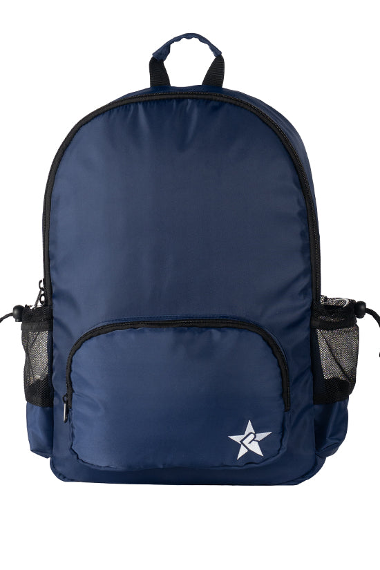 Satin in Navy Blue Rebel Raven Backpack with Black Zipper – Rebel Athletic