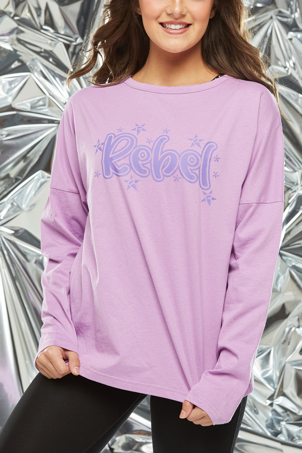 Rebel Lace Back Long Sleeve Top in Lavender – Rebel Athletic