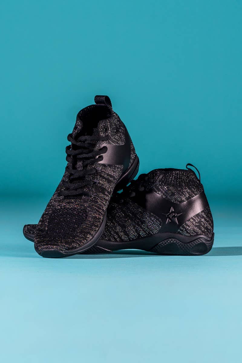 Rebel Revolution Ice Black - Glitter Cheer Shoes – Rebel Athletic