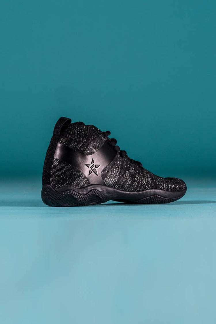 Rebel Revolution Ice Black - Glitter Cheer Shoes – Rebel Athletic